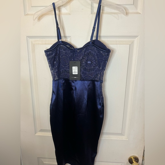 Fashion Nova | Intimates & Sleepwear | Fashion Nova Blue Satin Midi ...